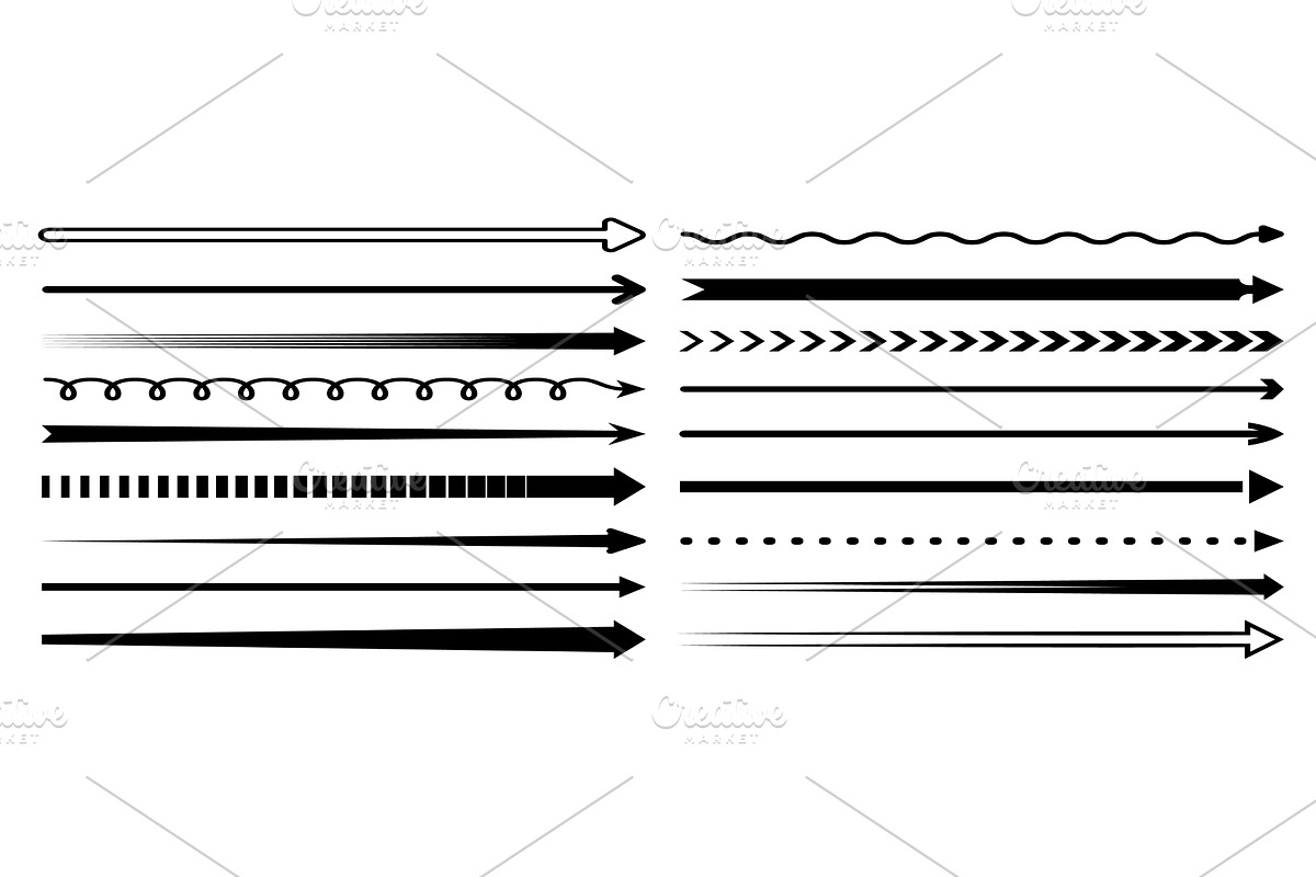 Straight long arrows set, a Decorative Illustration by Buch&Bee
