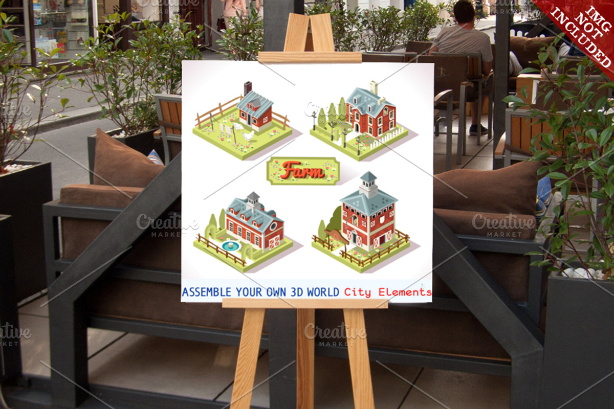 City Map Tiles Farm Elements, an Illustration by Aurielaki Stock Images
