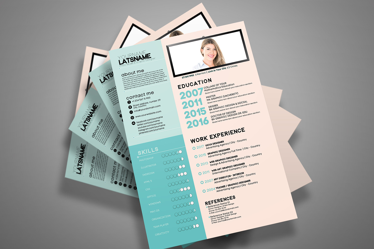 Creative Swiss Resume Cv 3 colors, a Resume Template by Star Graphic Design