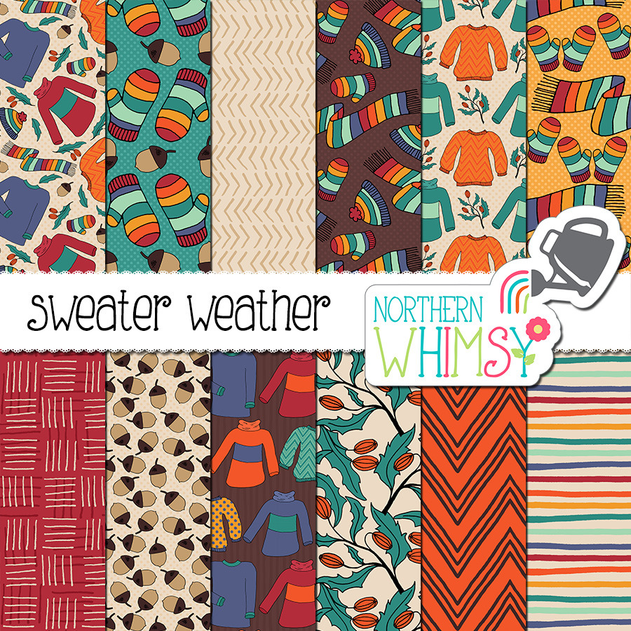 Fall Patterns - Sweater Weather, a Pattern Graphic by Northern Whimsy ...