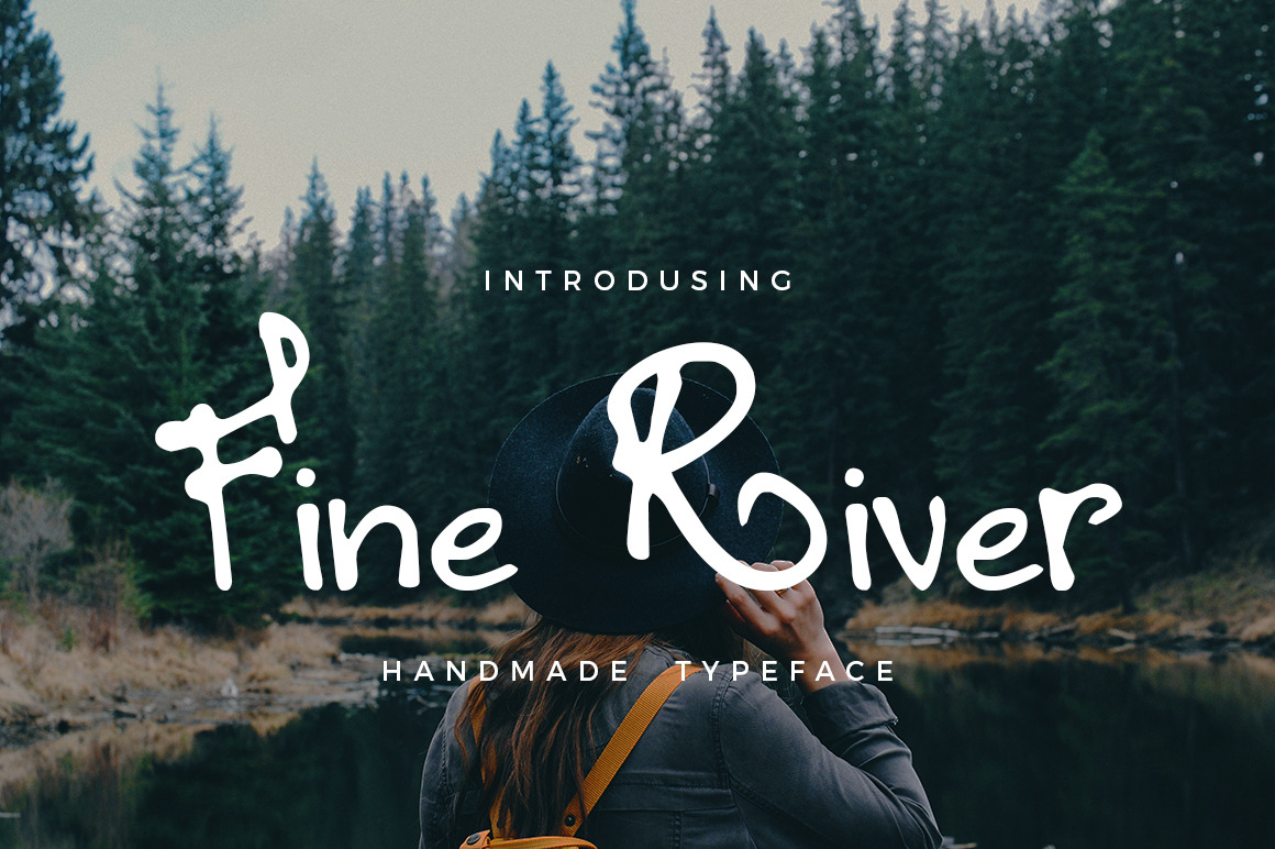 Fine River Hand Drawn Typeface, a Script Font by Magda