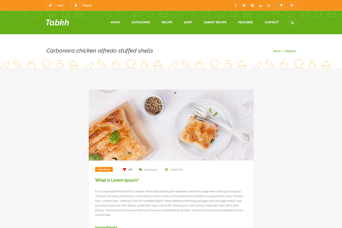 Tabkh – Recipe & Food PSD Template, a Websites & App Template by ...