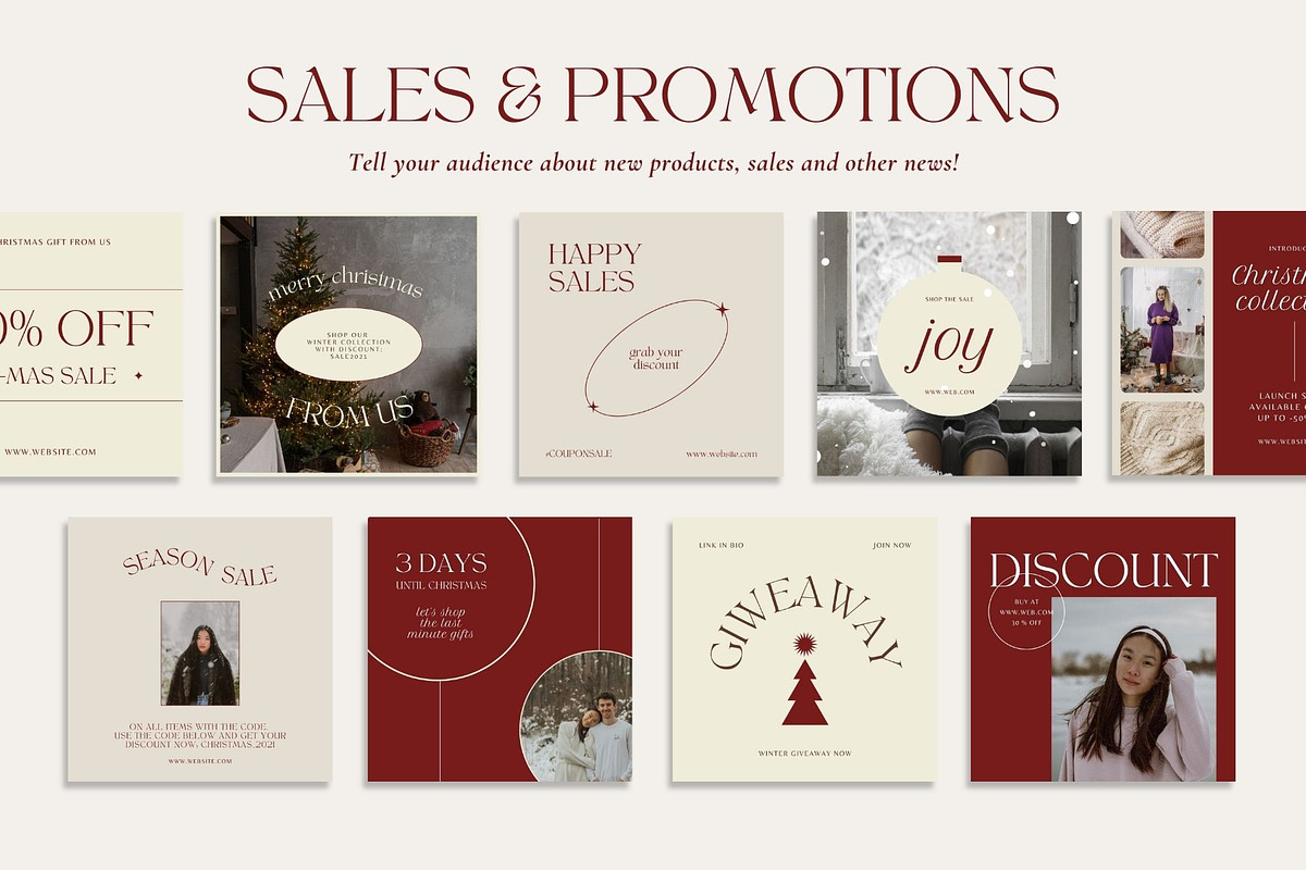 Instagram Christmas Templates CANVA, a Social Media Template by Lyrata ...
