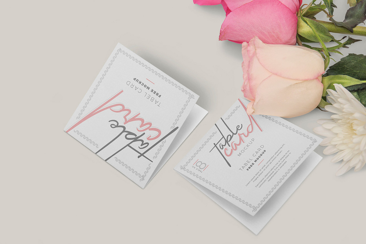 Table Card Mockups, a Card Template by ZippyPixels