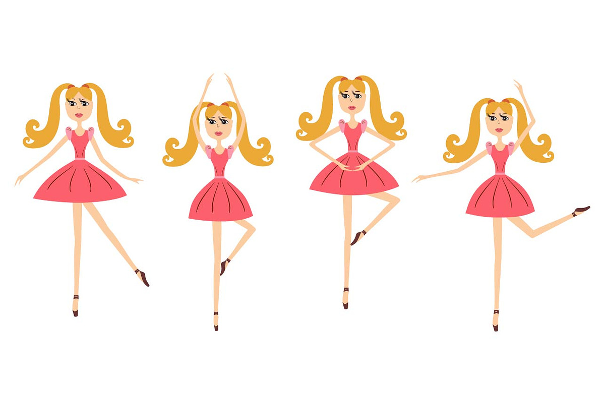 Cartoon ballerina dancing, a Person Illustration by Svetlana Voloshina