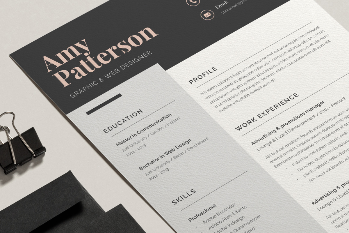 Resume Amy 2 pages, a Resume Template by sz81