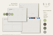 Undated Digital Planner Printable, a Stationery Template by slowlivecreate