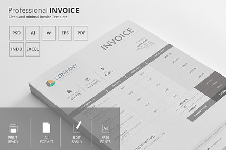 Invoice/bill, a Stationery Template by art_ample
