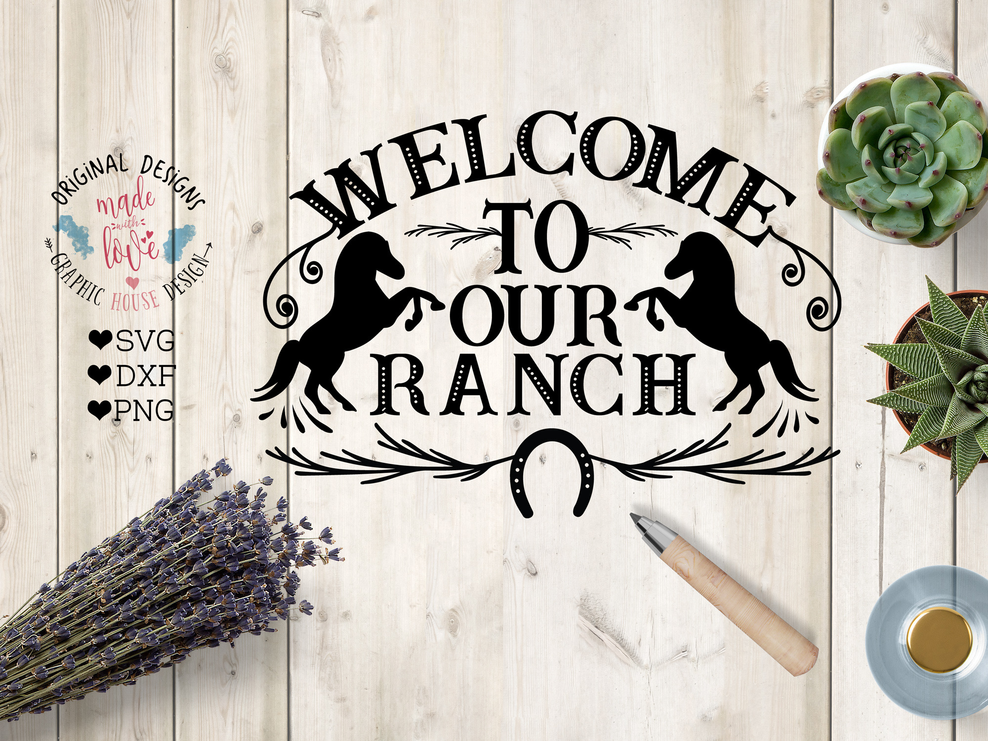 Welcome To Our Ranch Cut File, an Illustration by Graphic House Design P.C