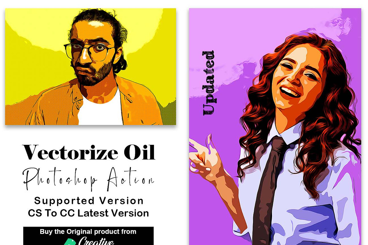 Vectorize Oil Photoshop Action, an Action Add-On by Studio Retouch