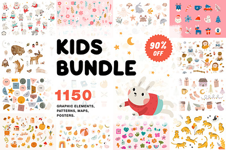 Watercolor Bundle-kids clipart | Animal Illustrations ~ Creative Market