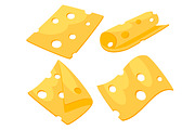Set of flat cheese of different, an Object Graphic by innakreativ
