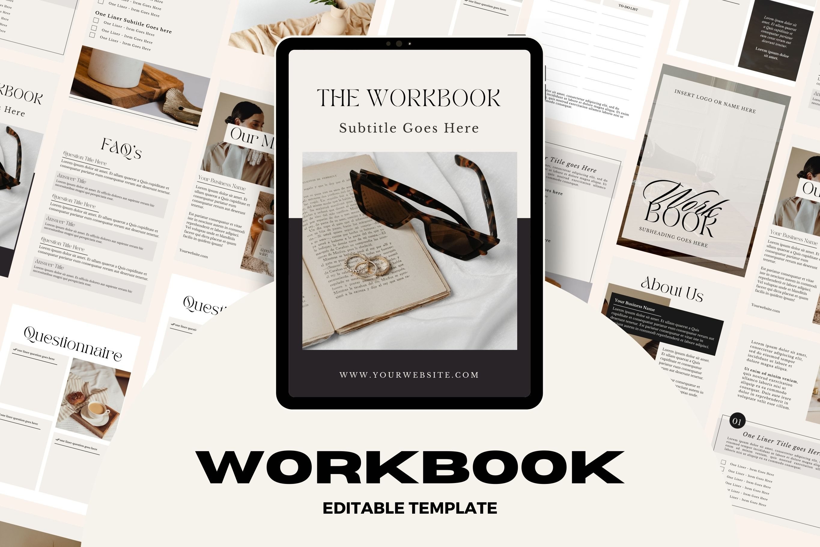 Editable Workbook Template, a Design Template by TheWayfarerShoppe