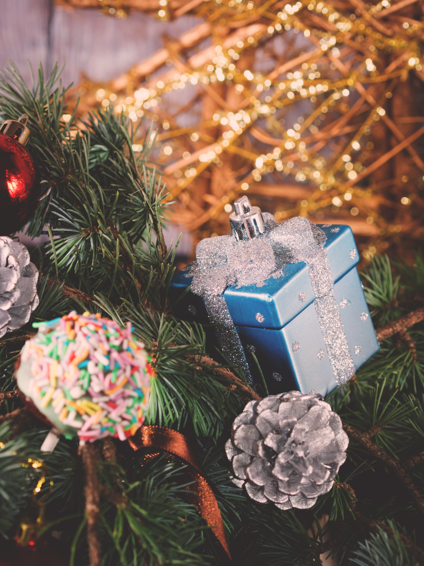 Christmas tree background. Vertical, a Holiday Photo by Lifemorning