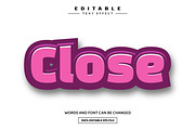 Close 3D editable text effect