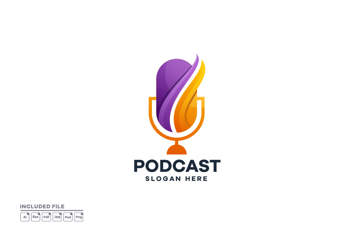 Podcast Wings Logo, a Branding & Logo Template by yuanesei