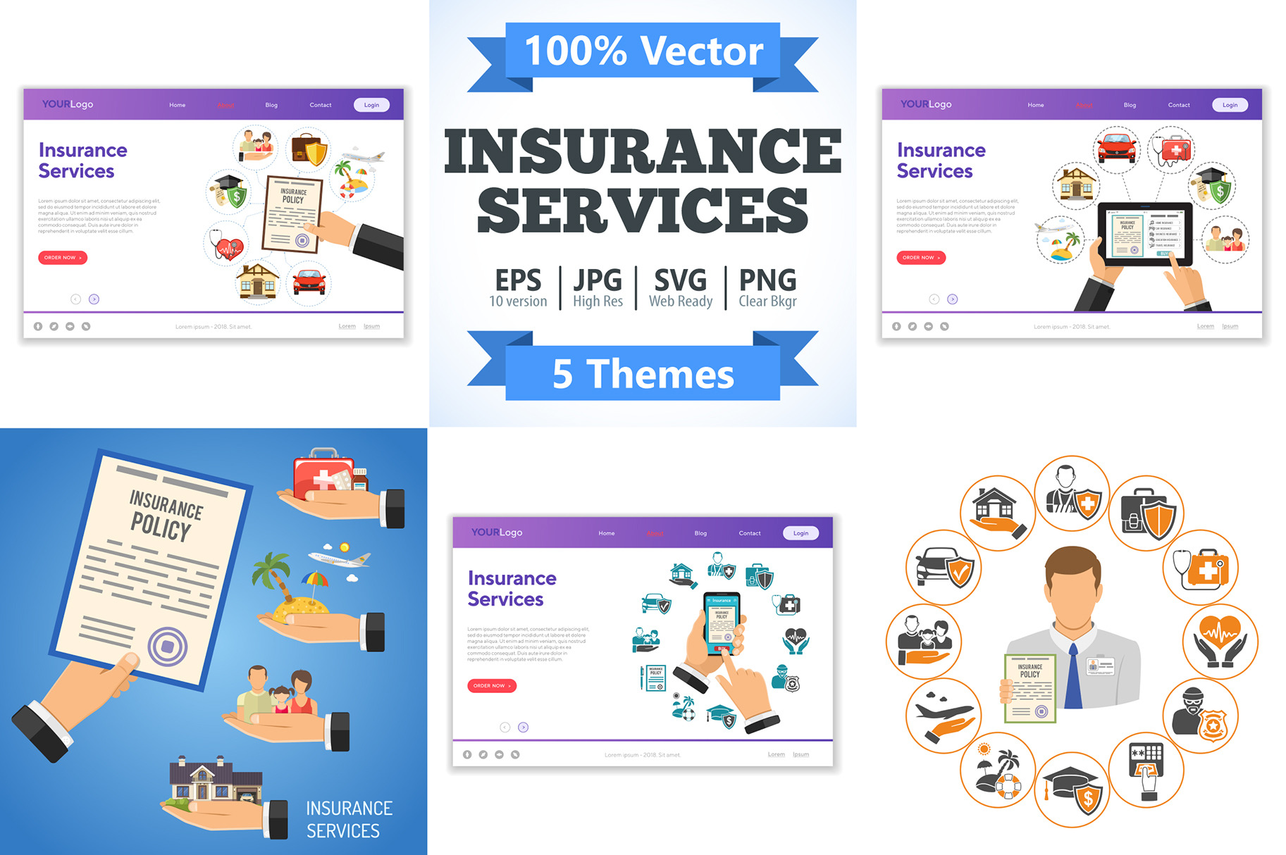 Insurance Services Concepts, an Education Illustration by TAlex