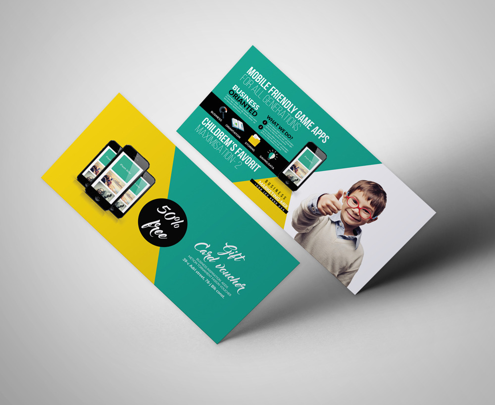 Mobile App Gift Voucher, a Card Template by Business Flyers
