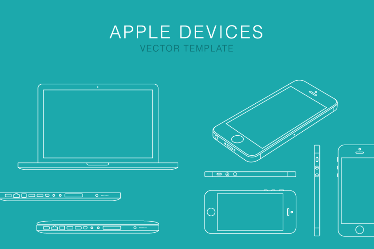 Apple Devices Vector Template, an Illustration by Tony Gines