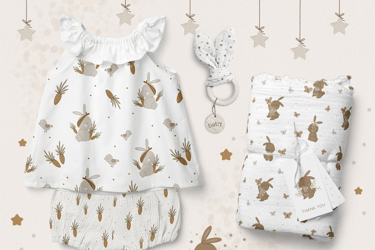 Baby Rabbit illustration & patterns
