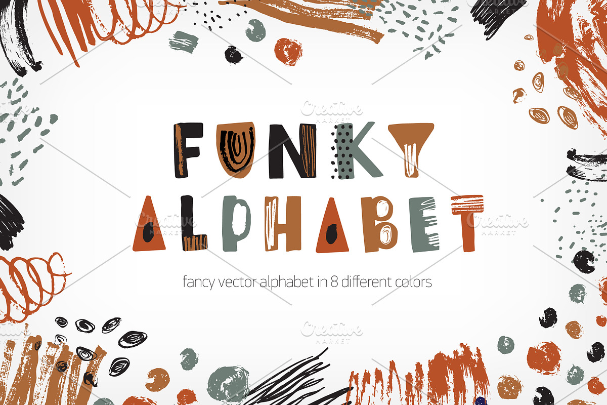 Set of creative funky alphabet, a Decorative Illustration by Good Studio