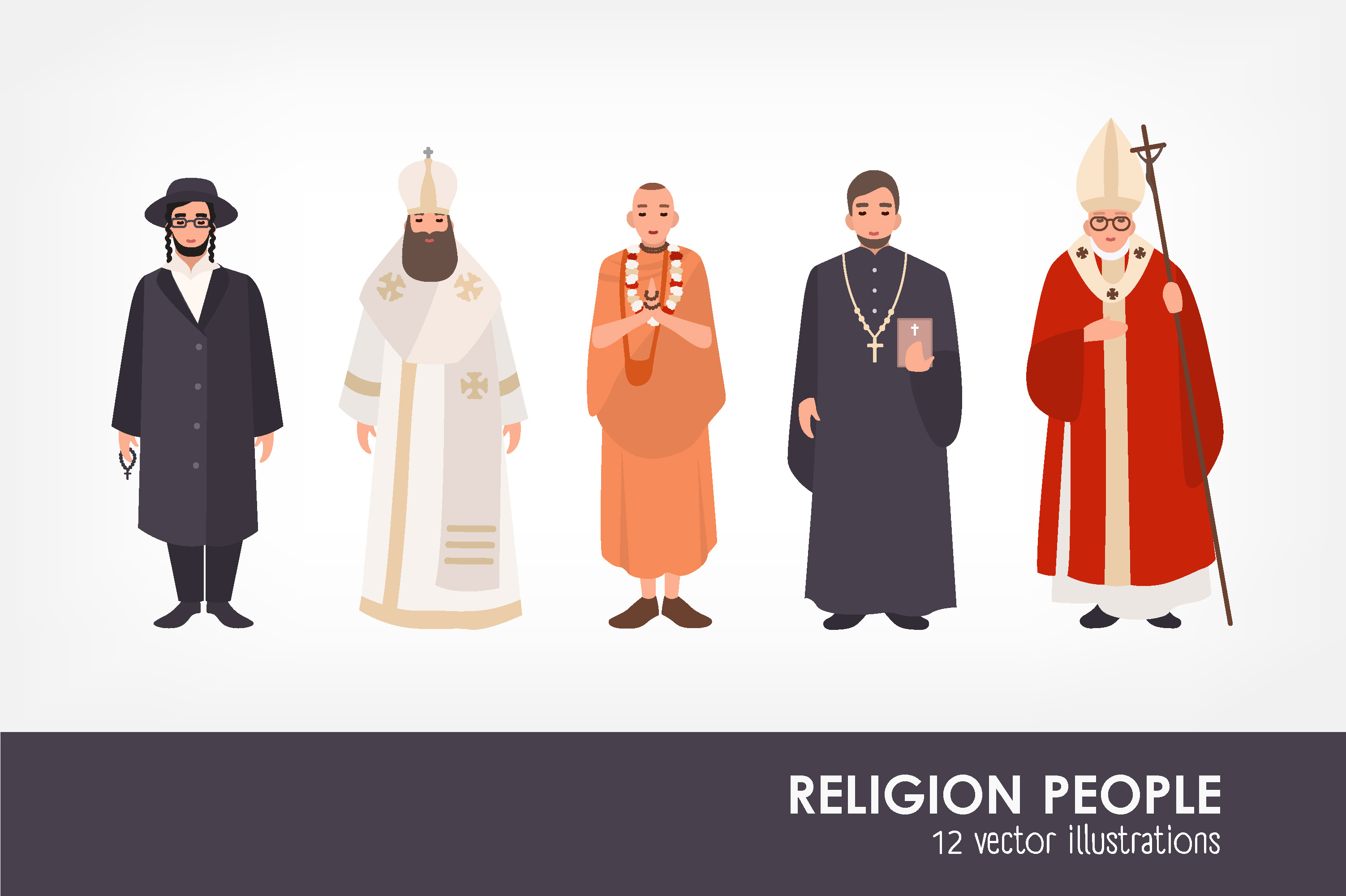 Set of religion people | People Illustrations ~ Creative Market