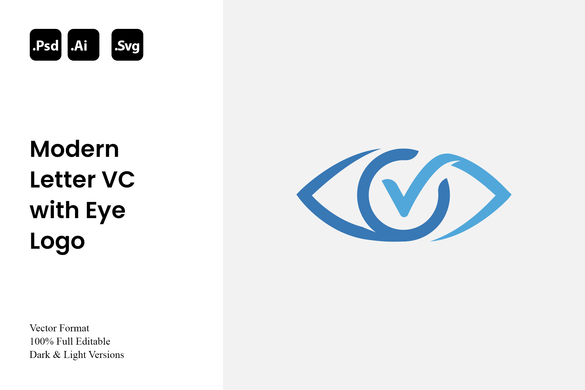 Modern Letter VC with Eye Logo