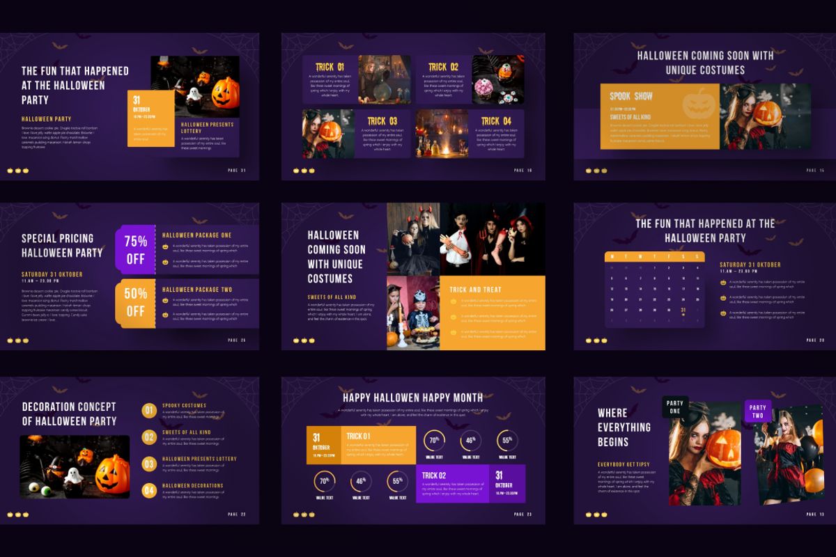 Halloween Party Powerpoint Template, a Presentation Template by RRGraph