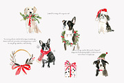 watercolor clipart Christmas dog set, a Decorative Illustration by ...