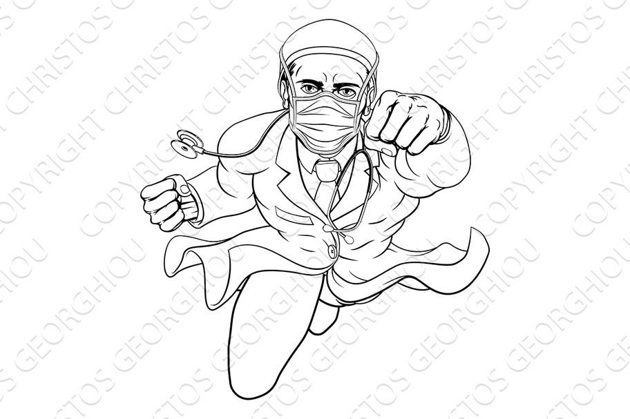 Doctor Superhero Medical Concept, a Healthcare Illustration by Christos ...