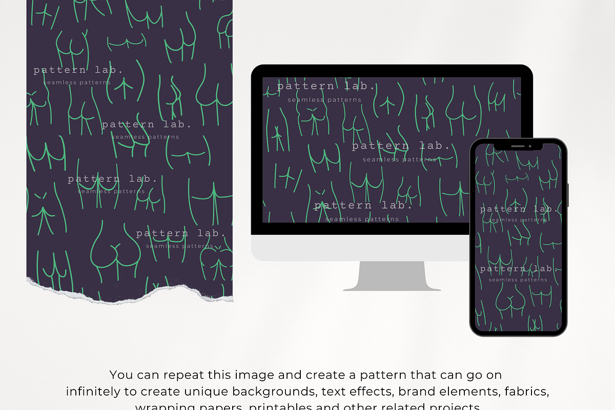 Butts Seamless Pattern, a Pattern Graphic by PatternLab. | Creative Market