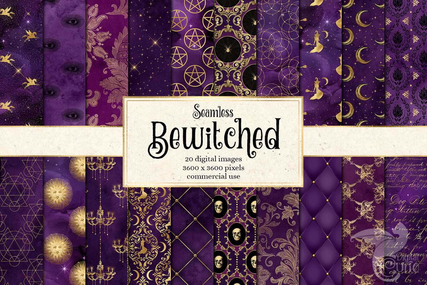 Bewitched Digital Paper, a Pattern Graphic by Digital Curio
