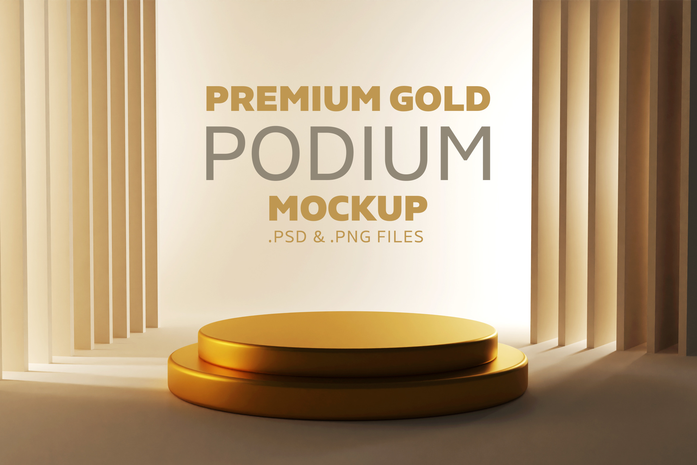 Premium Gold Podium Mockup, an Advertising Mockup by Voar Mockups