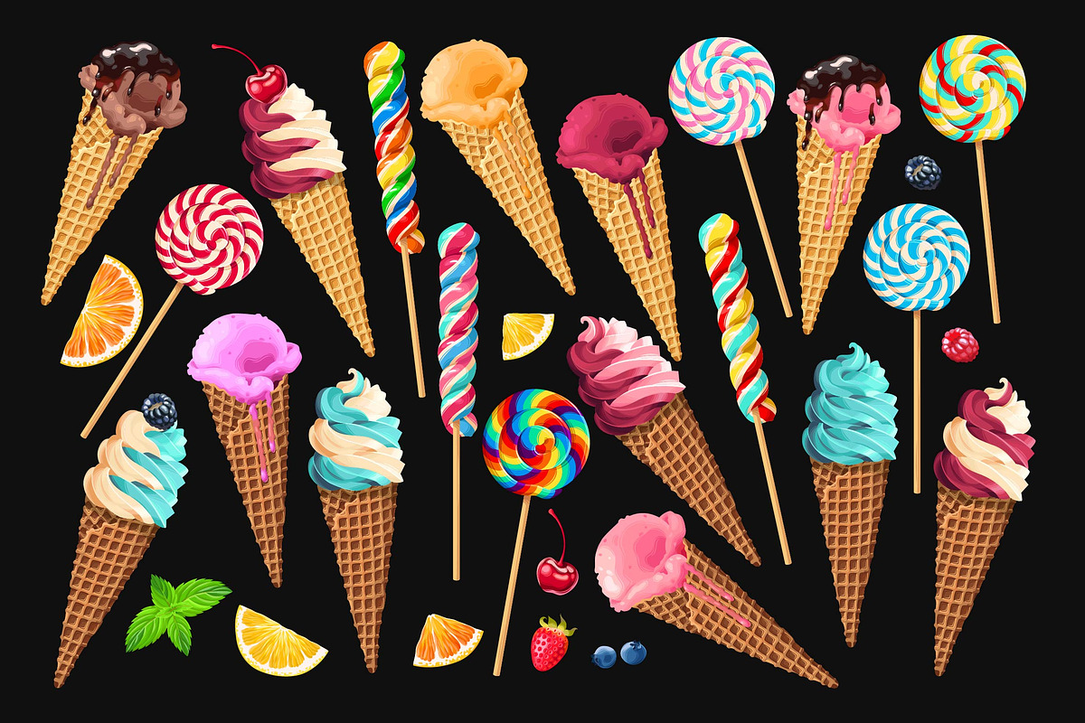 Sweets Bundle, a Food Illustration by GreyLilac