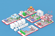 Low Poly Buildings on Mobile Phone, an Architecture 3D Model by Low ...