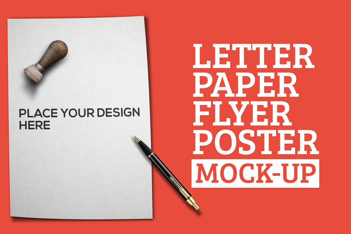 Letter Paper Flyer Mock-Up, a Print Template by Modern Studio