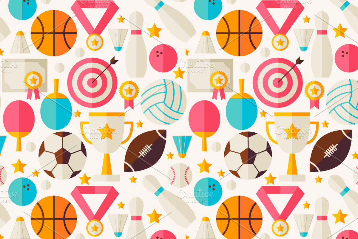 Sport Competition Seamless Patterns, a Pattern Graphic by Anna_leni ...