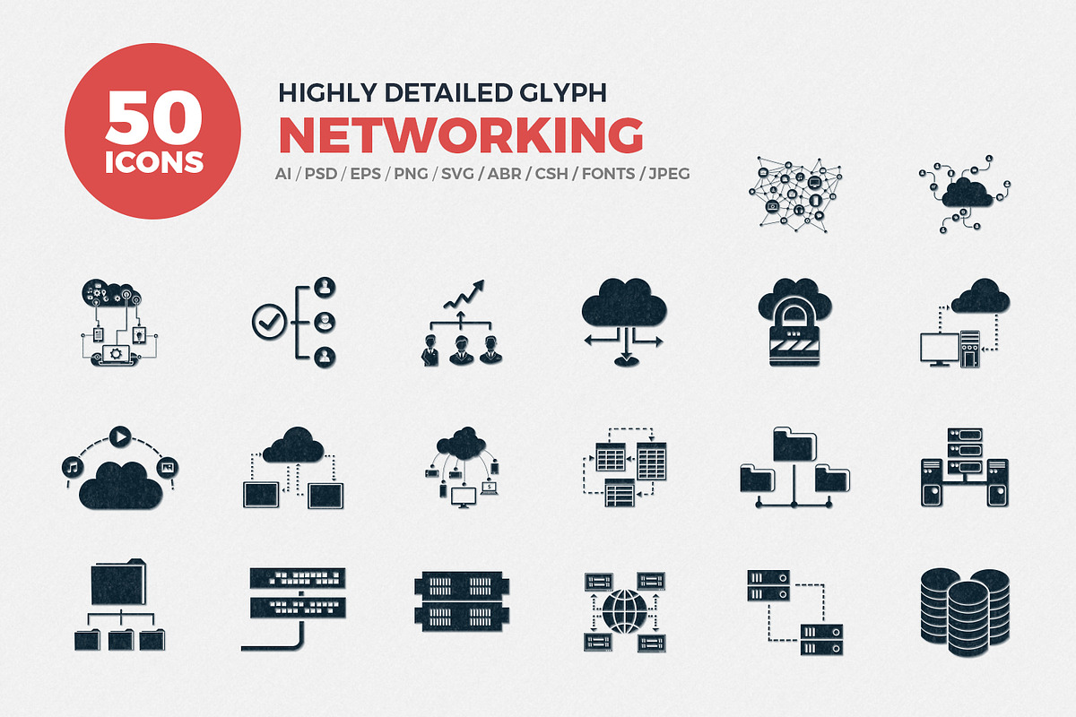 Glyph Icons Networking Set, a Solid Icon by Jumbo Icons