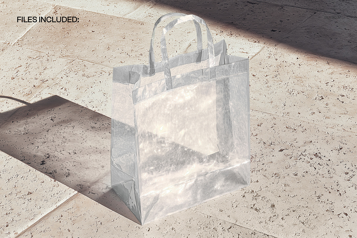 Transparent Shopping Bag Mockup, a Merchandise Mockup by creatsy5