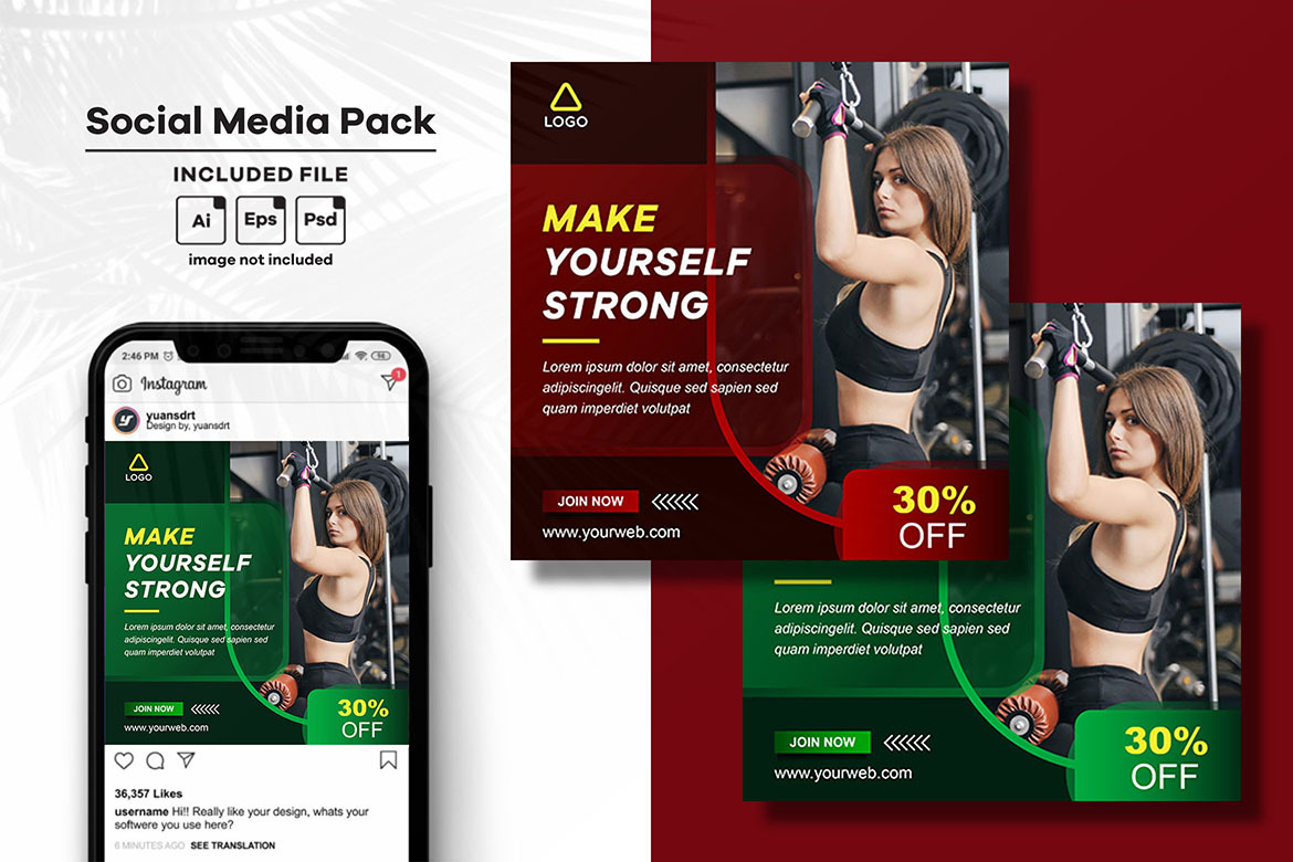 Social Media Post Template, a Social Media Template by yuanesei ...