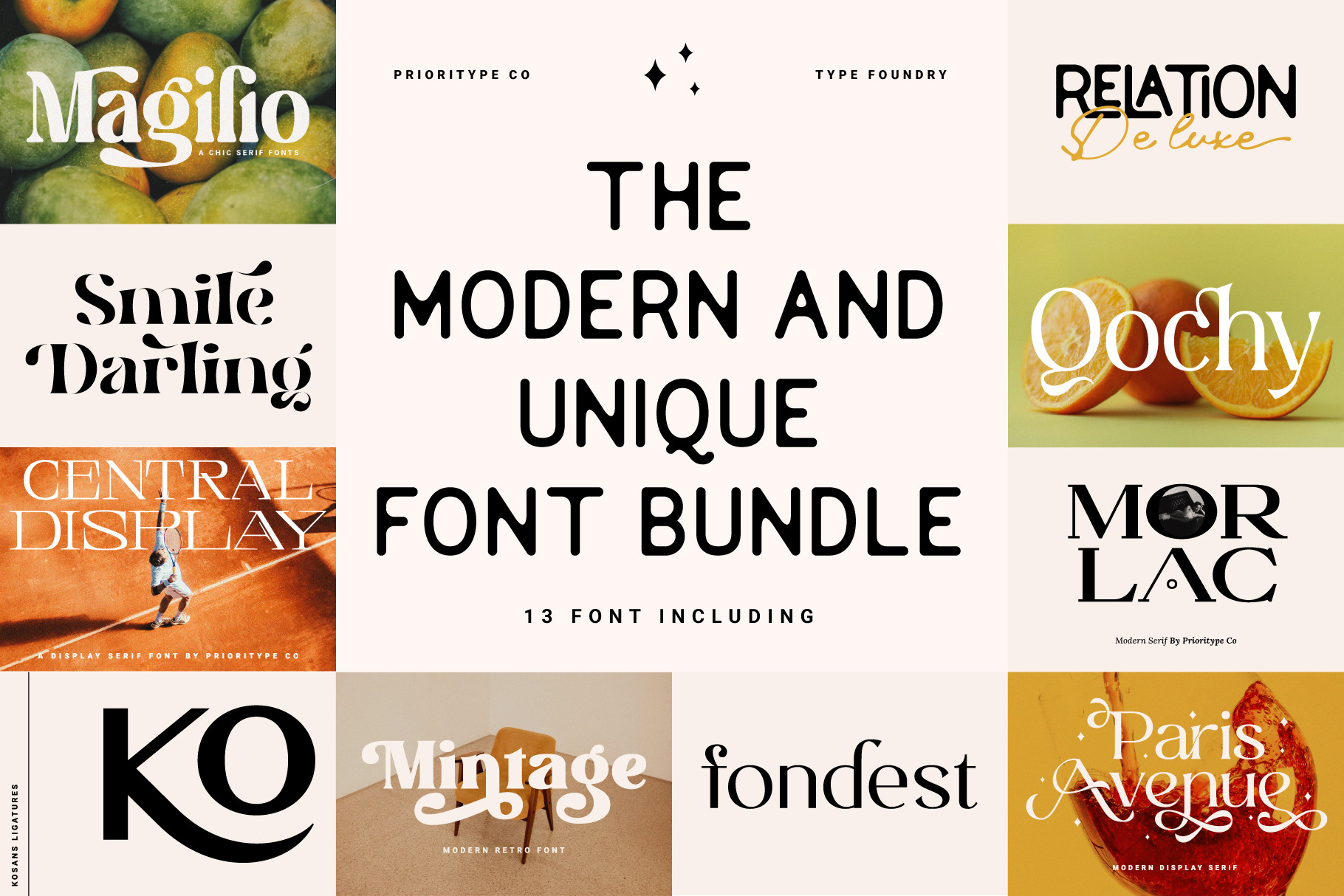 The Modern & Unique Font Bundle, a Sans Serif Font by Prioritype Co
