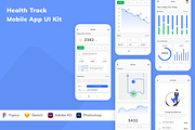 Health Track Mobile App UI Kit, an UI Kit Template by Betush