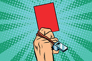 Red card hand business concept, a Person Illustration by studiostoks
