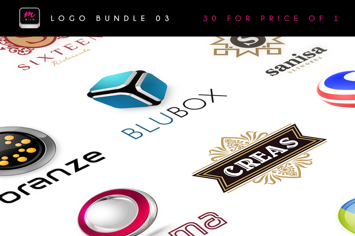 30 Logos for price of 1 (vol.3), a Branding & Logo Template by MIIM