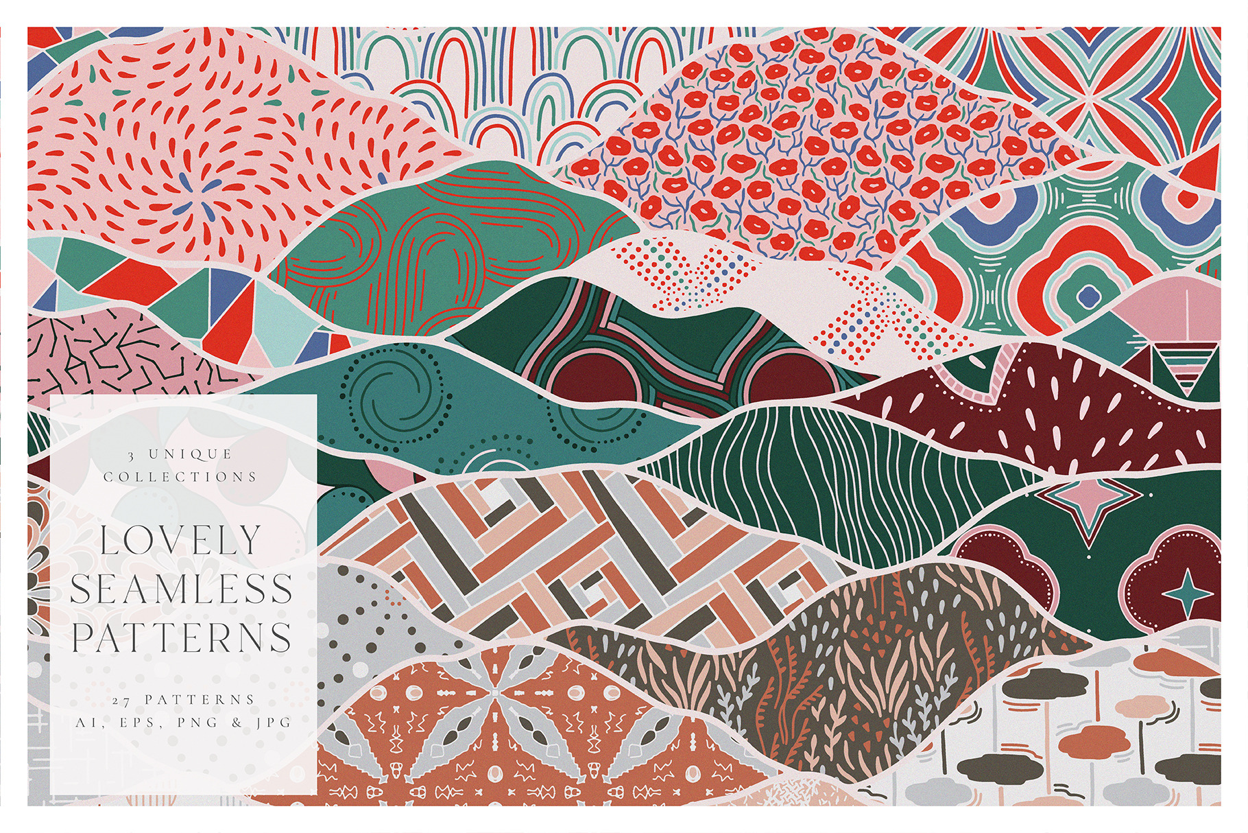 Lovely Seamless Patterns Kit, a Pattern Graphic by Julia Dreams