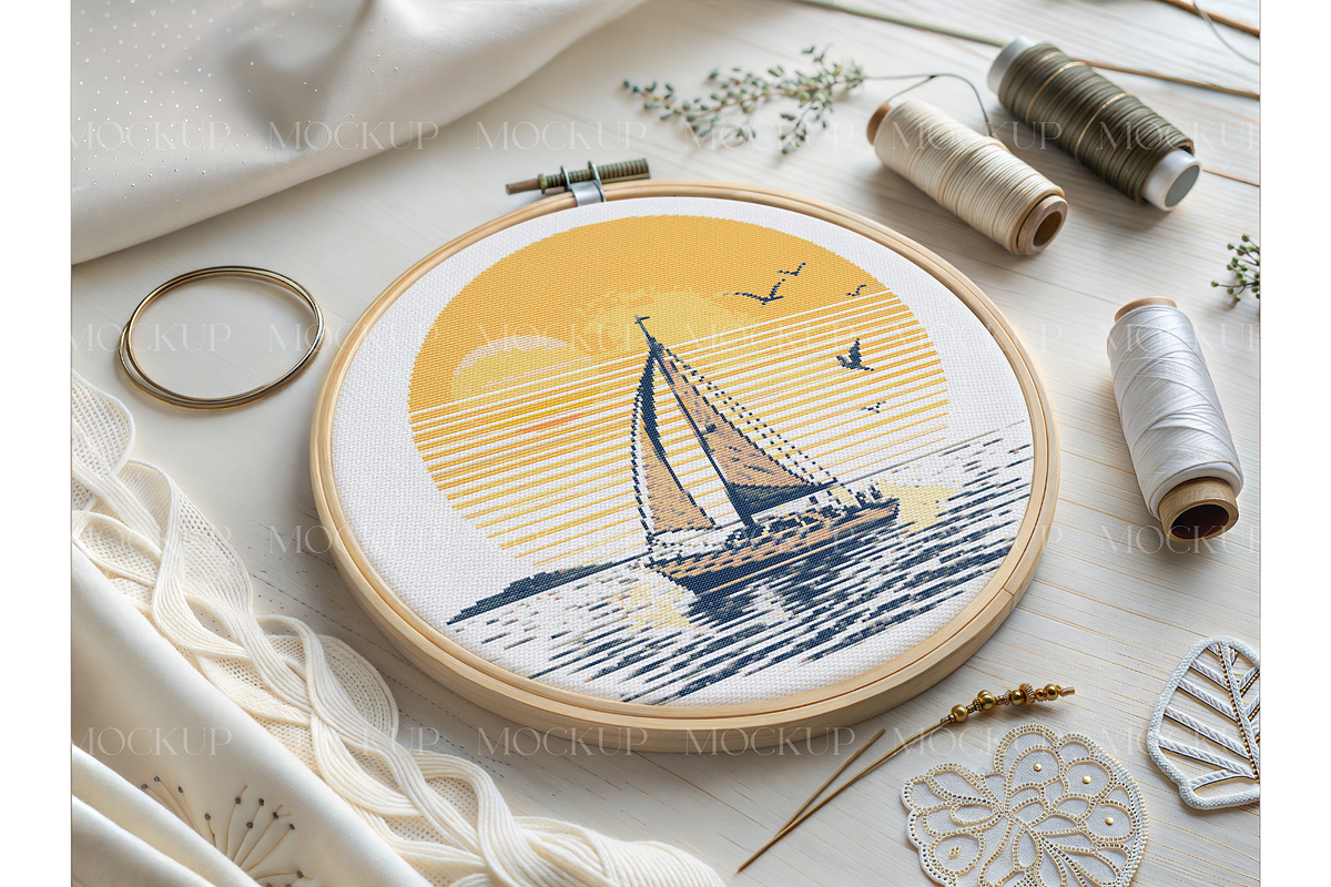 Luxury Lace Embroidery Hoop Mockup, a Product Mockup by MockupWizard