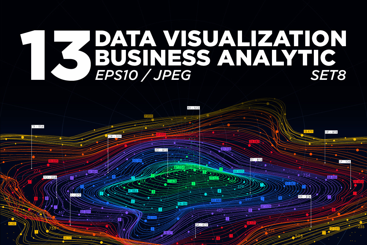 13 Data visualization background, a Finance Illustration by MaximGertsen