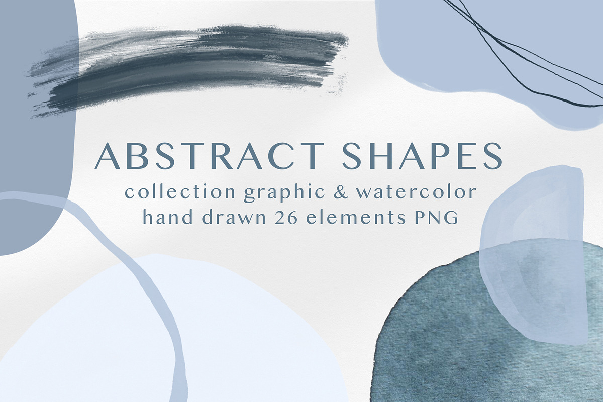 Set Abstract Blue Navy Shapes, an Object Graphic by MilanaDesignShop
