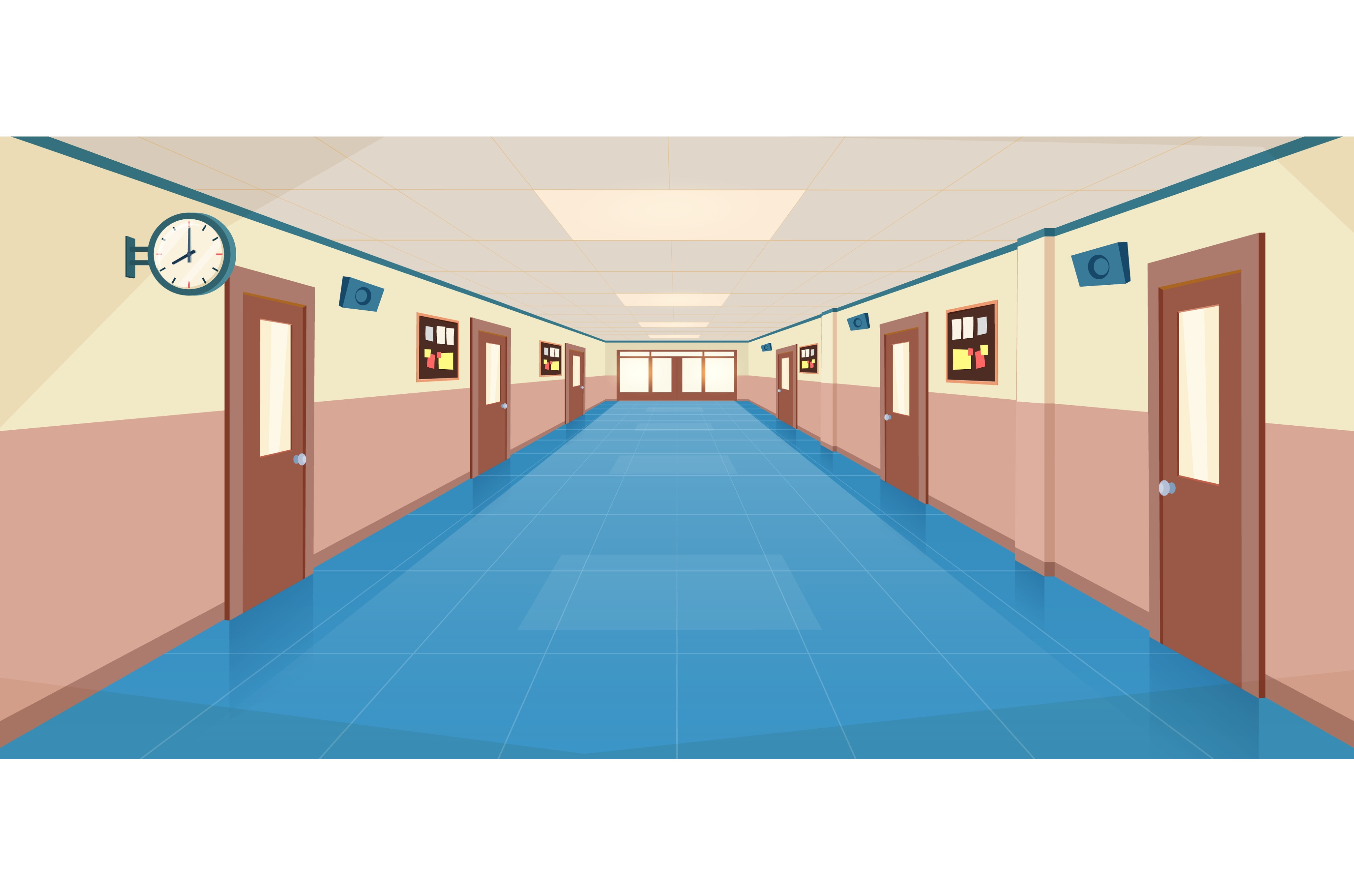 School hallway interior with, an Education Illustration by ModVector ...