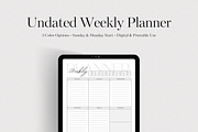 Undated Weekly Planner Printable, a Stationery Template by The Chaos ...
